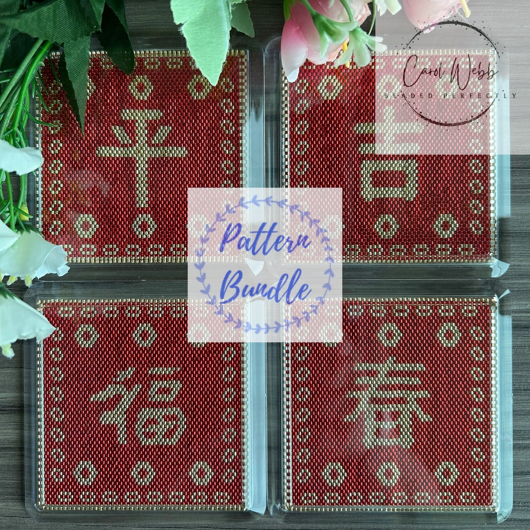CNY Coaster Bundle, Lunar New Year, PDF Patterns Download, Peyote ...