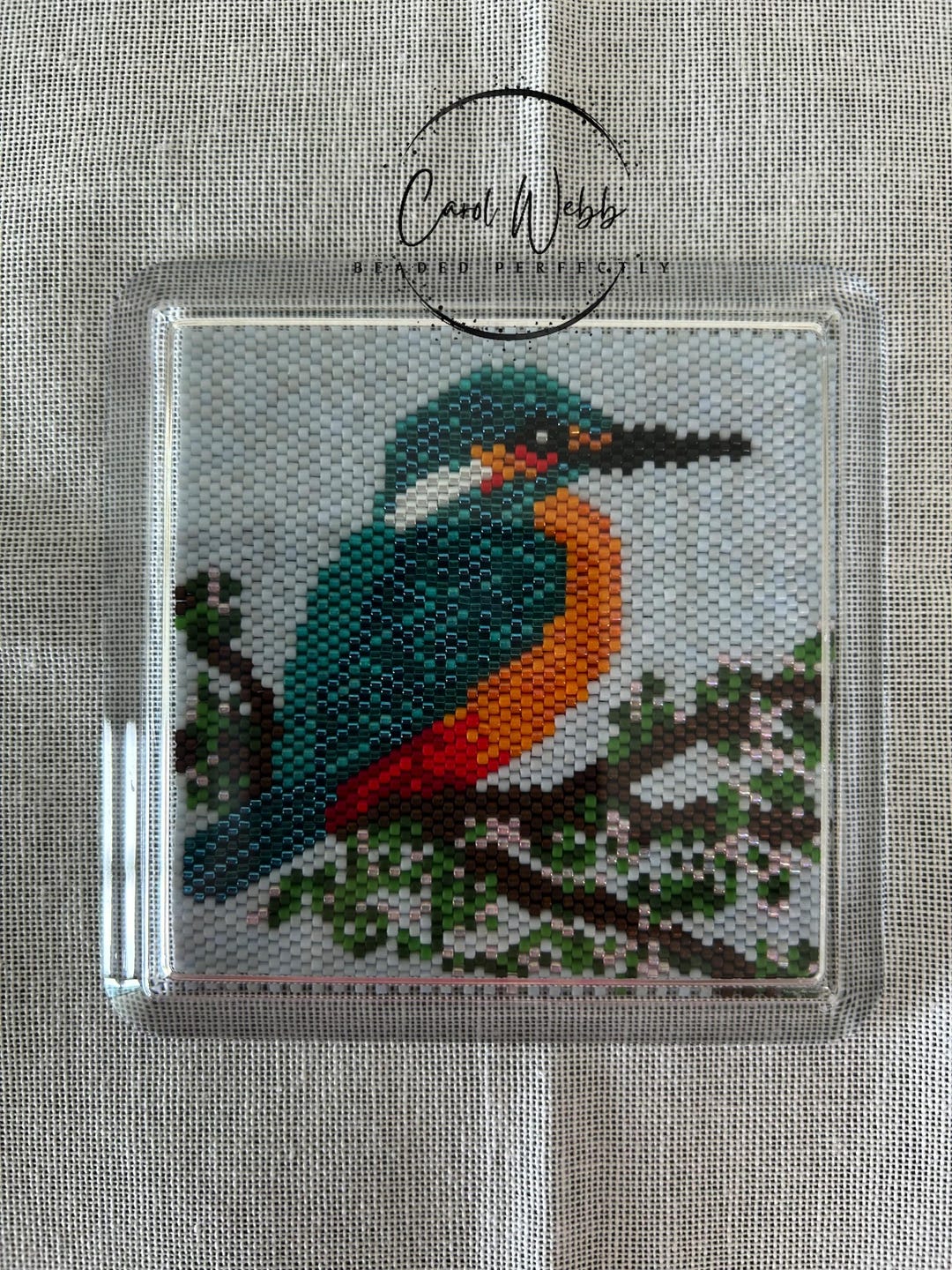 Kingfisher, Coaster, Peyote Stitch Beading, PDF Download Pattern - Etsy