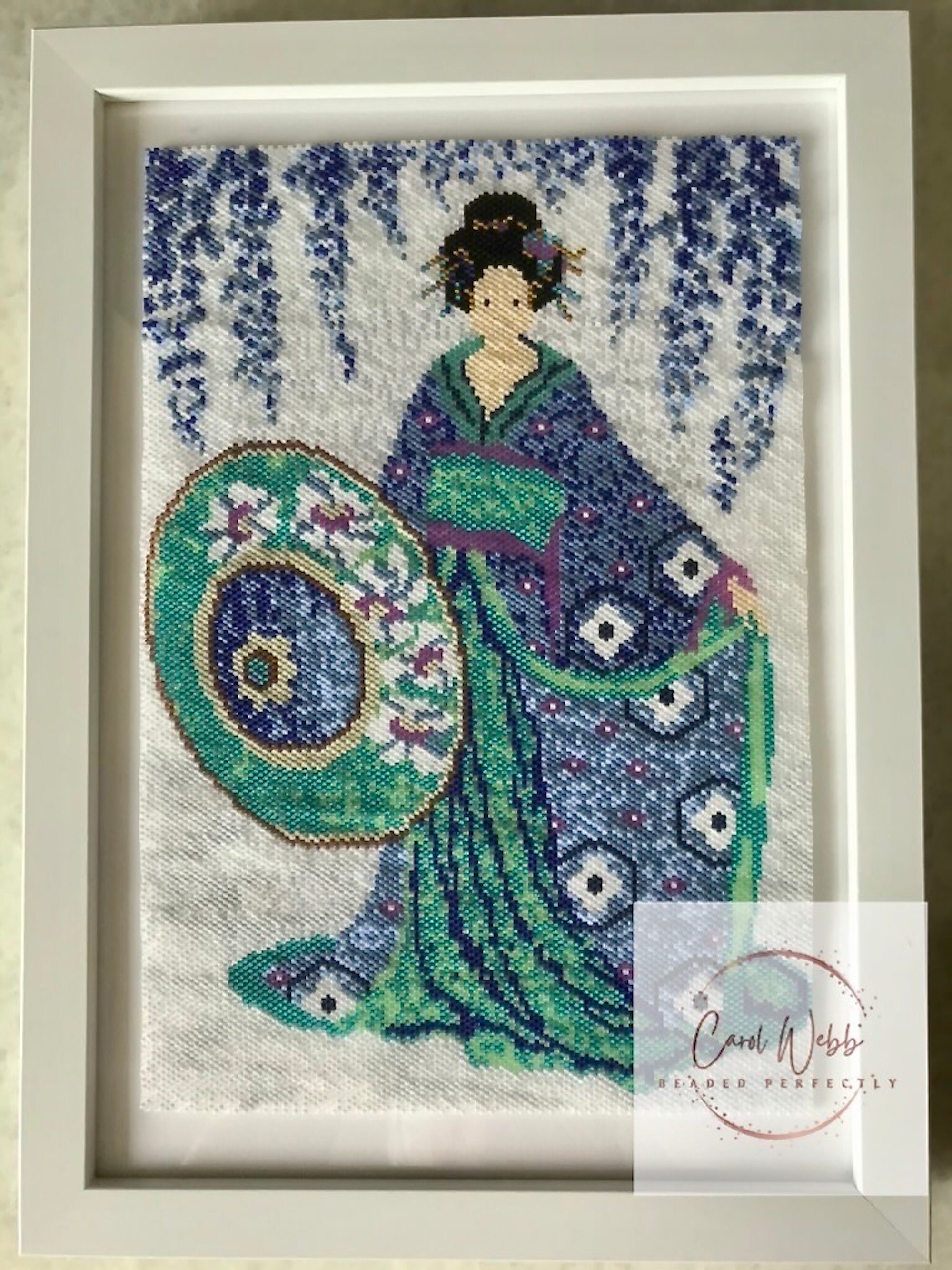 Japanese Blue Geisha PDF Pattern Download Peyote Stitch - Etsy