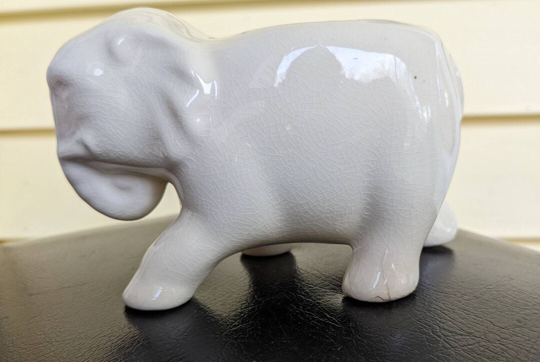 Vintage Ceramic Small White Elephant Planter, FREE SHIPPING - Etsy