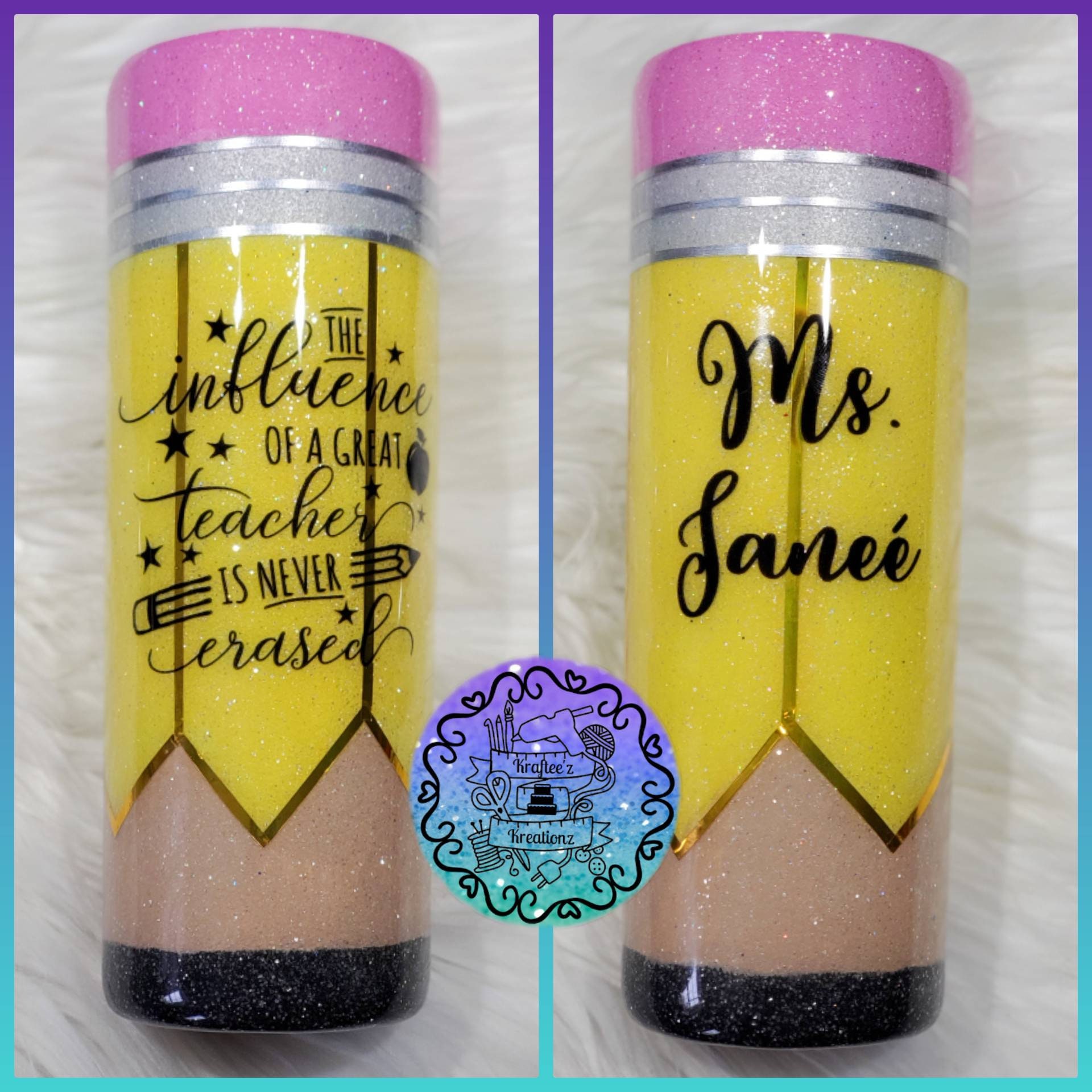 Personalized Pencil Stainless Steel Tumbler/cup Teacher Gift Teacher ...