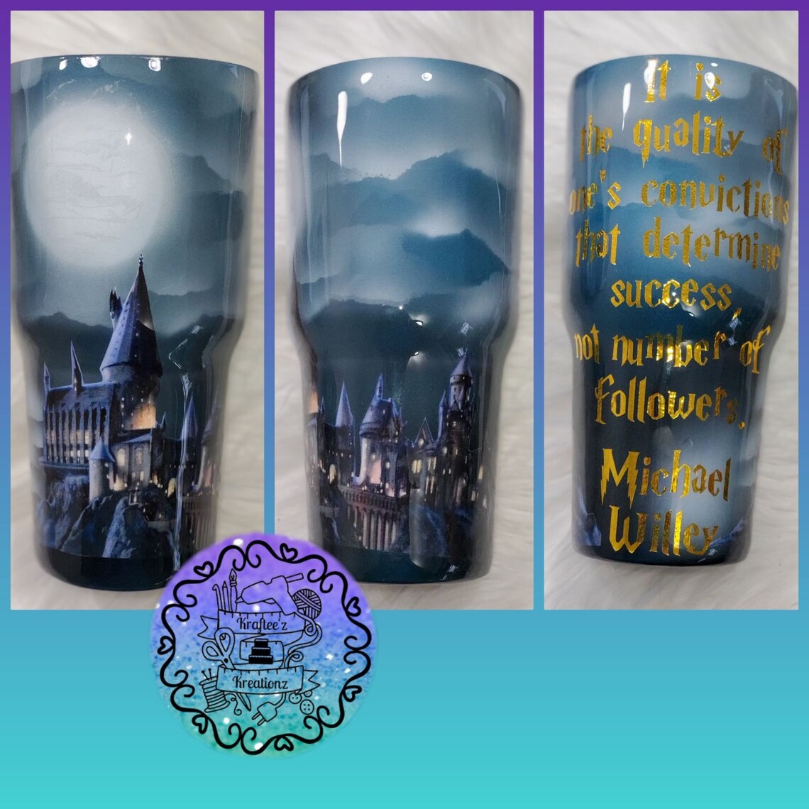 Custom Personalized Airbrushed Wizard Magical Castle Inspired Stainless ...