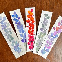 Autumn Floral Art Bookmarks Set of 2 Hand-painted Original Watercolor ...