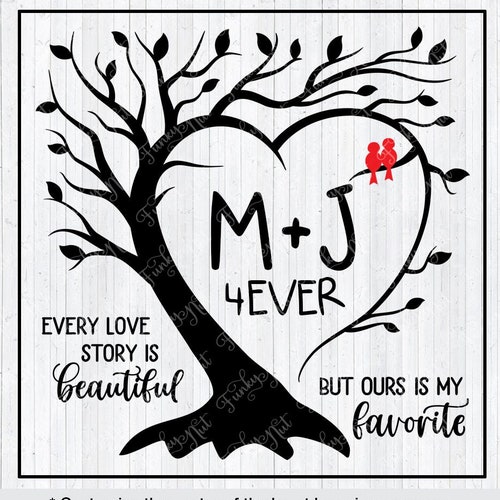 Sweetheart Tree SVG PNG Valentine SVG Love Birds Tree - Etsy