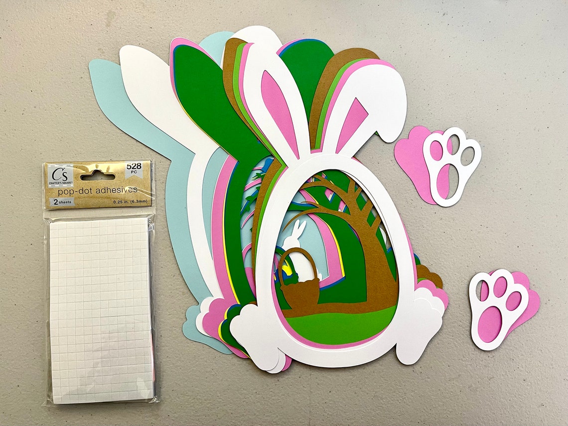 Layered Easter Bunny Egg SVG Layered Easter Design Easter - Etsy