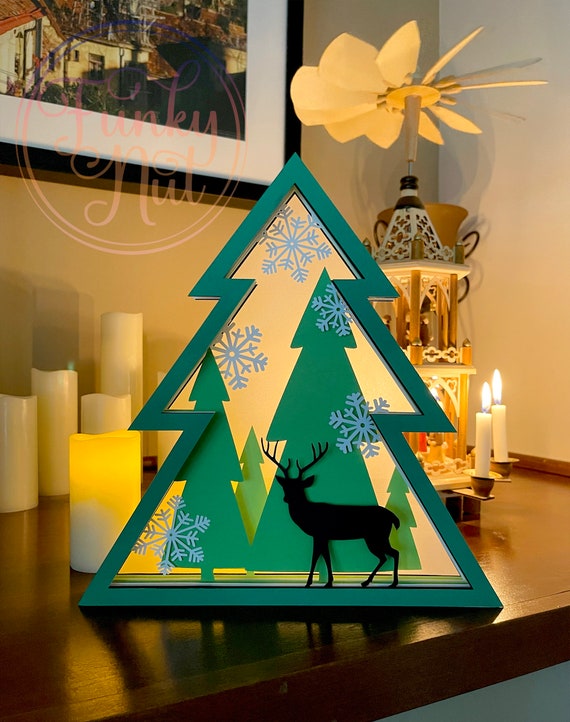 Layered Tree SVG PNG EPS 3D Luminary Christmas Tree - Etsy