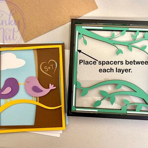 Layered Love Birds Shadow Box SVG, Sweetheart Shadow Box SVG, Cricut ...