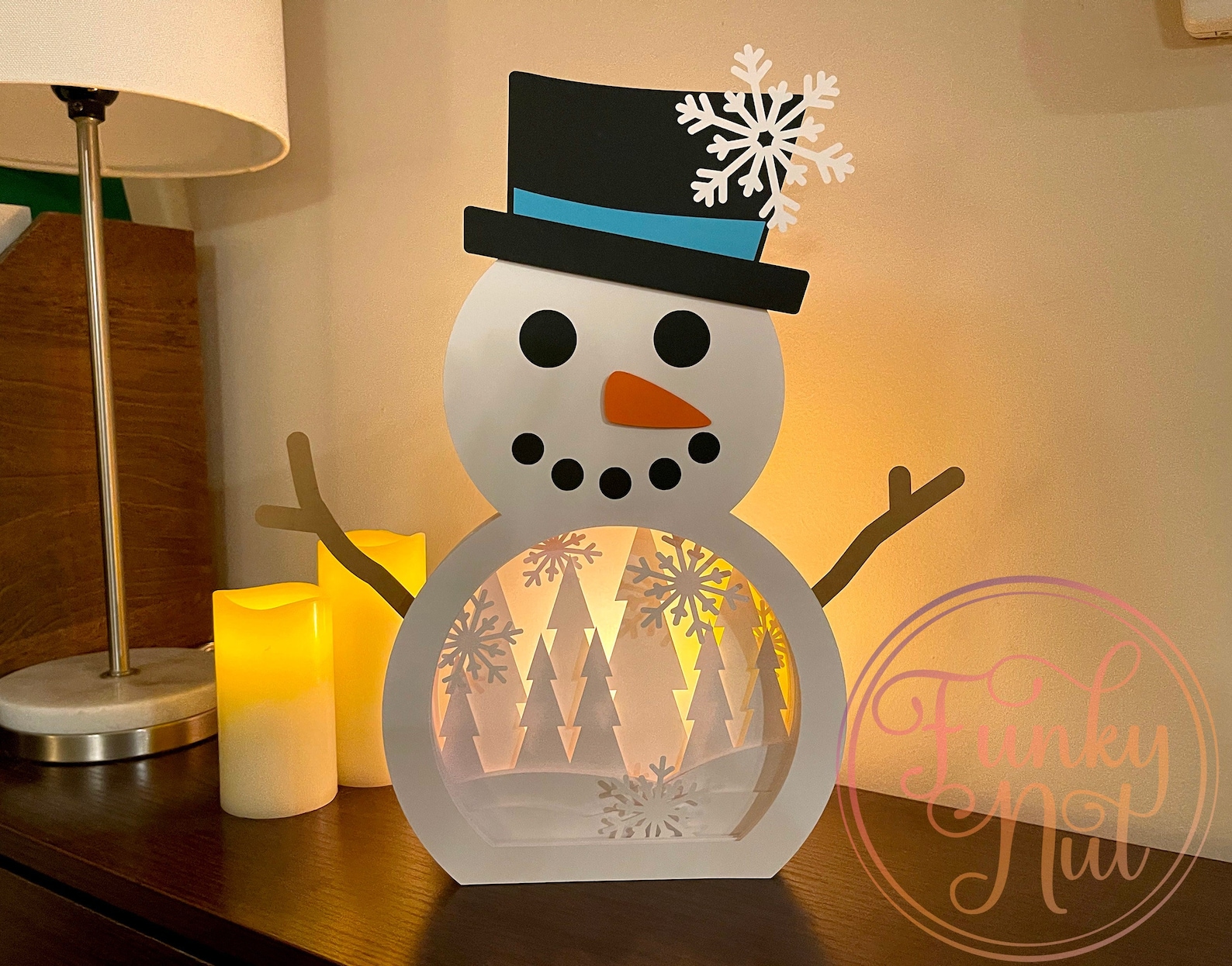 Layered Snowman Luminary SVG PNG EPS Layered Christmas - Etsy