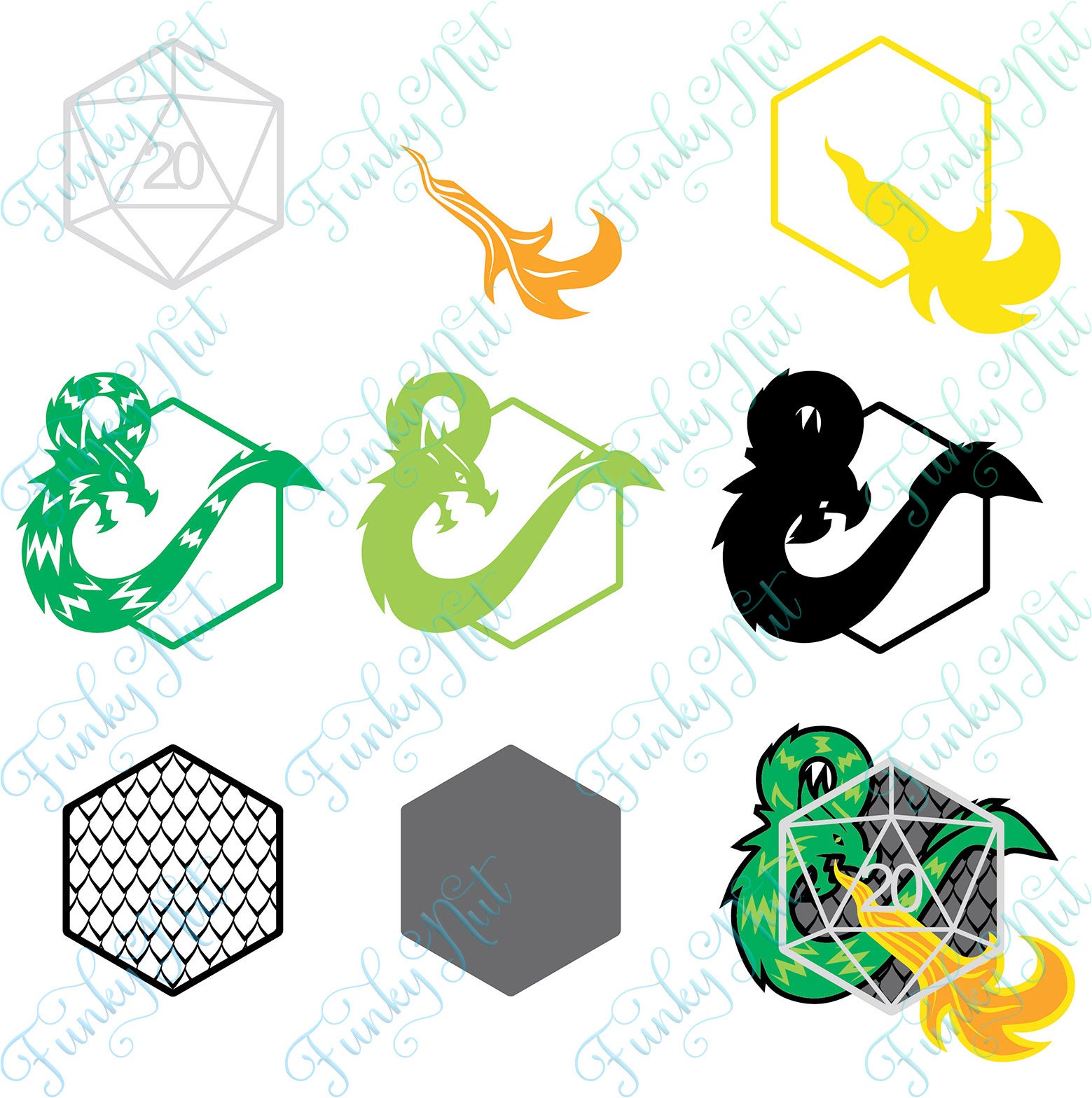 Layered Dragon SVG, PNG, 3D Dragon Papercraft, Layered D20, Dungeons ...