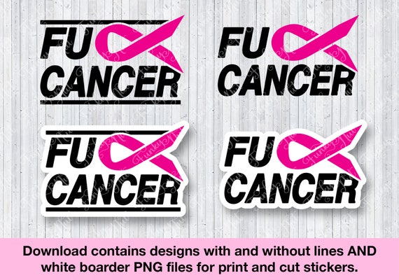 FU Cancer Ribbon SVG Cut File PNG Sticker Sublimation | Etsy