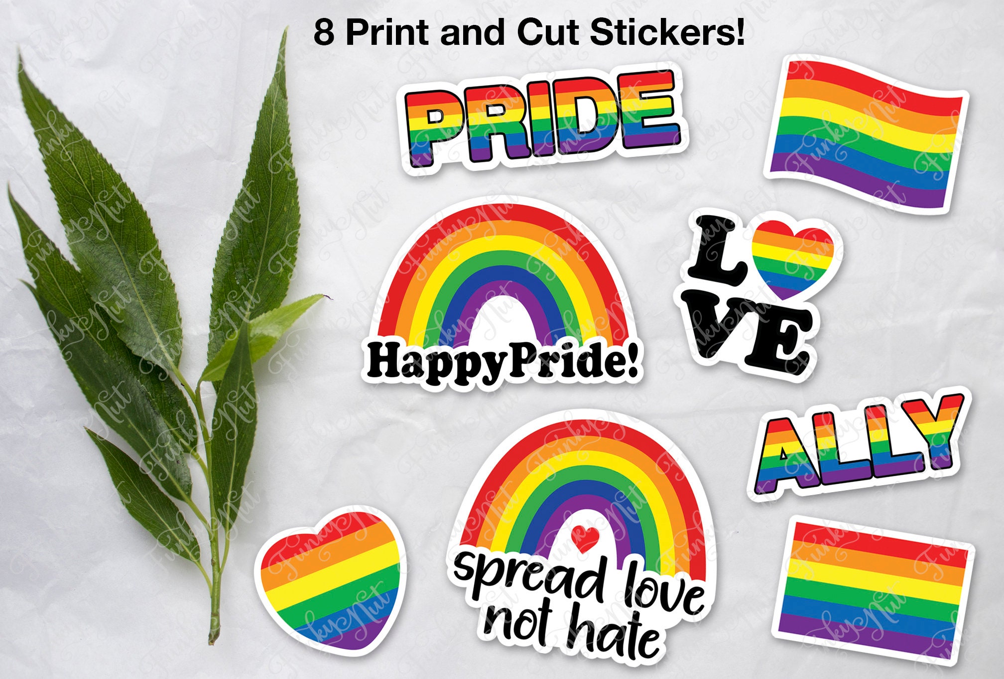 Pride Stickers PNG Print and Cut Pride Stickers Spread Love - Etsy
