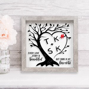 Sweetheart Tree SVG, PNG, Valentine SVG, Love Birds, Tree Silhouette ...