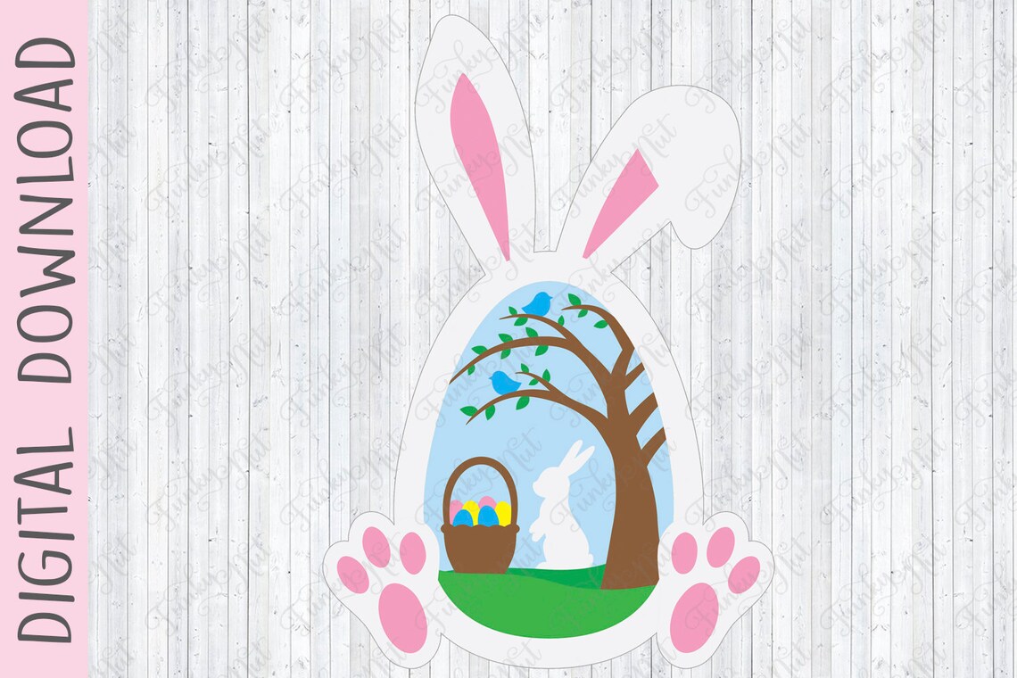 Layered Easter Bunny Egg SVG Layered Easter Design Easter - Etsy