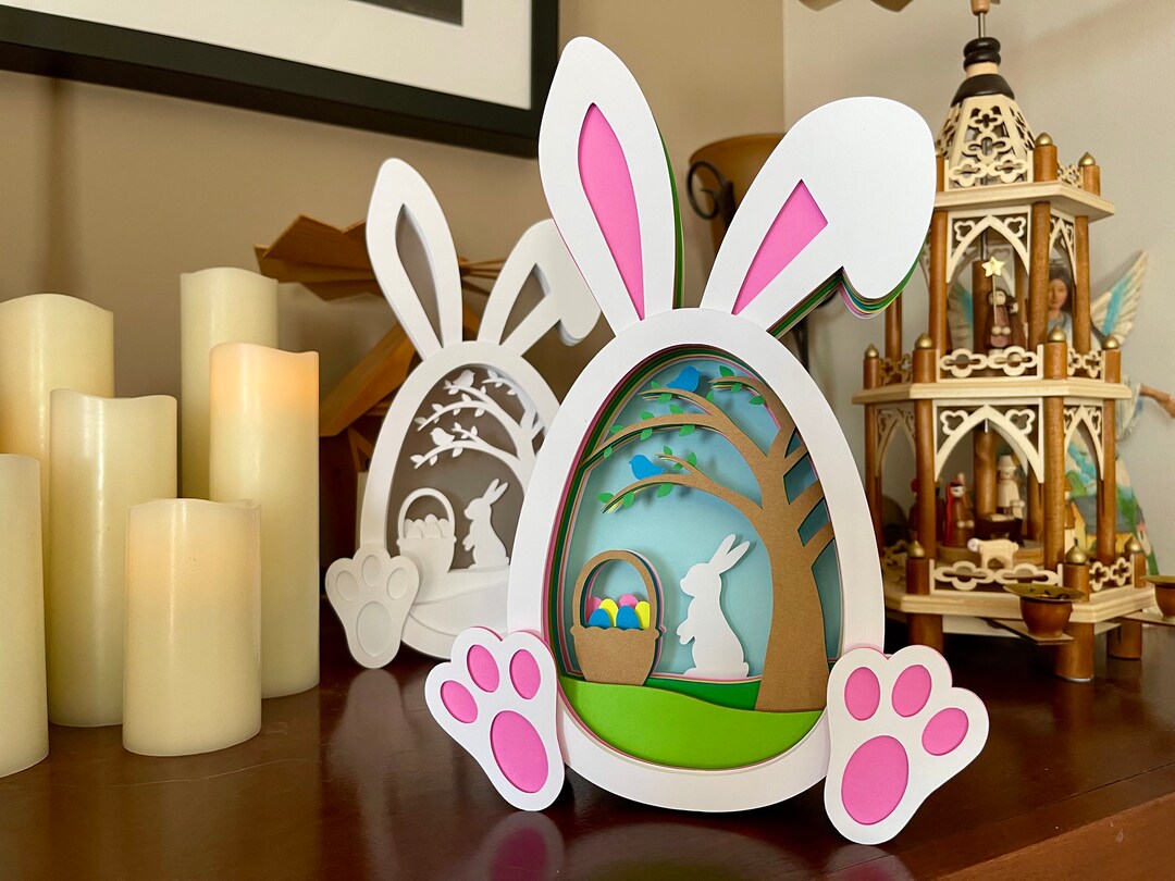 Layered Easter Bunny Egg SVG, Layered Easter Design, Easter Papercraft, 3D Easter Egg, Cricut ...
