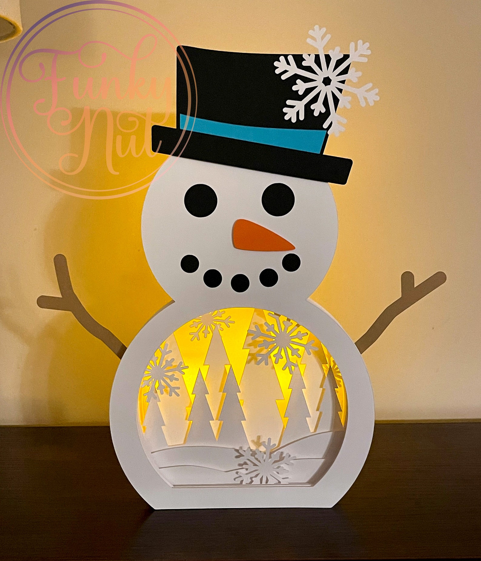 Layered Snowman Luminary SVG, PNG, EPS, Layered Christmas Decor ...