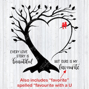 Sweetheart Tree SVG, PNG, Valentine SVG, Love Birds, Tree Silhouette ...