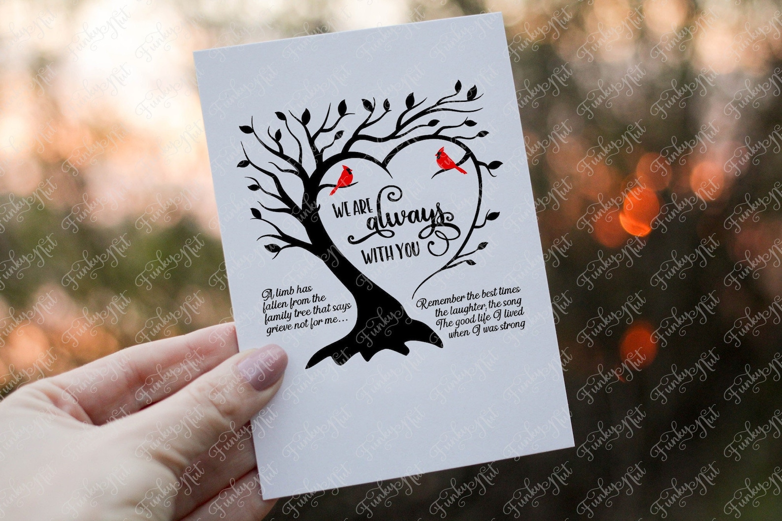 2 Cardinals Memorial Tree SVG, PNG, We Are Always With You, Heart Tree ...
