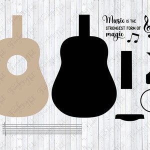 Layered Guitar Shadow Box SVG, Music Shadow Box SVG, Cricut Shadow Box ...