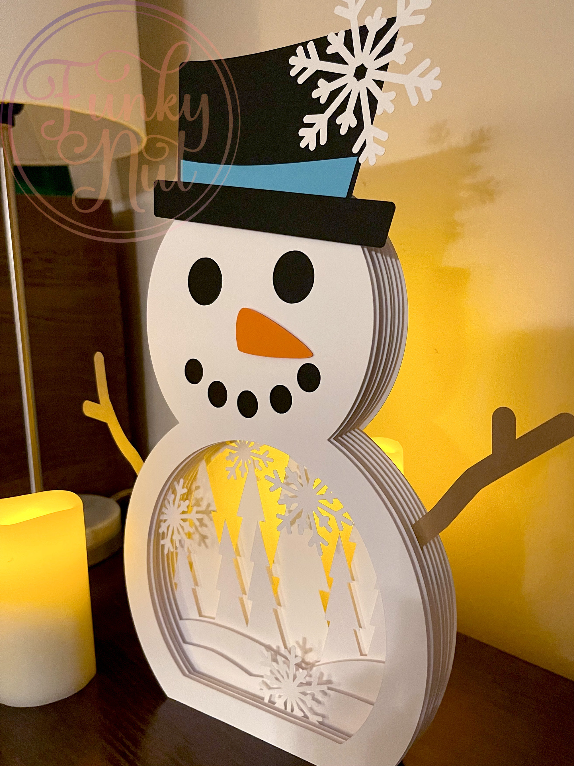 Layered Snowman Luminary SVG PNG EPS Layered Christmas - Etsy Canada