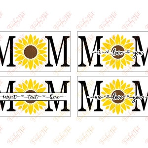 Sunflower Mom Tile Bundle, Set of 4, SVG, PNG, Mother's Day Gift, 4x8 ...
