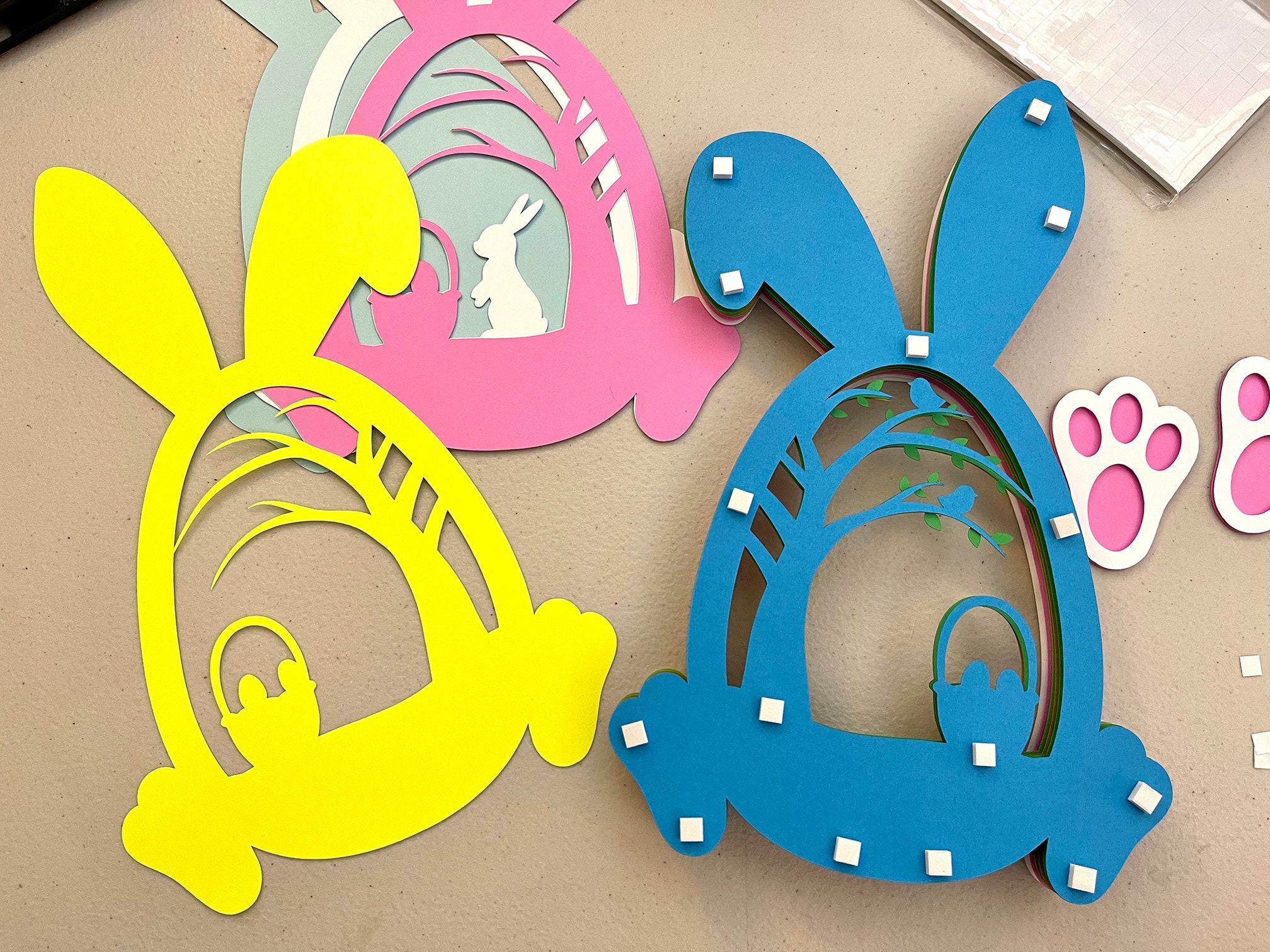 Layered Easter Bunny Egg SVG Layered Easter Design Easter - Etsy