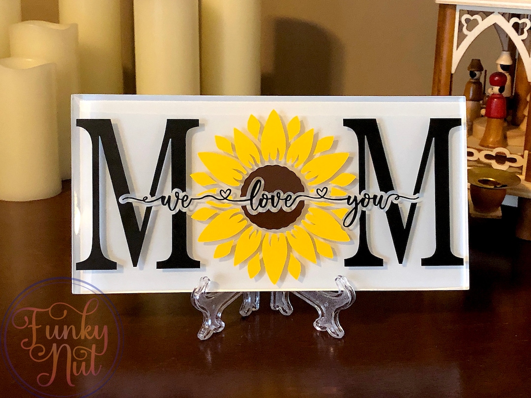 Sunflower Mom Tile Bundle, Set of 4, SVG, PNG, Mother's Day Gift, 4x8 ...