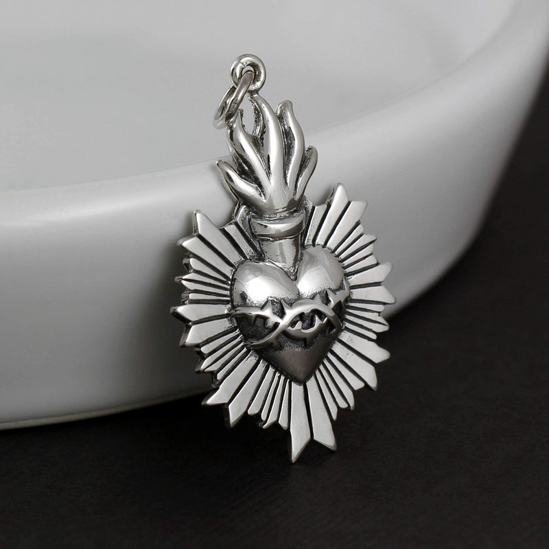 Flaming Sacred Heart - Etsy