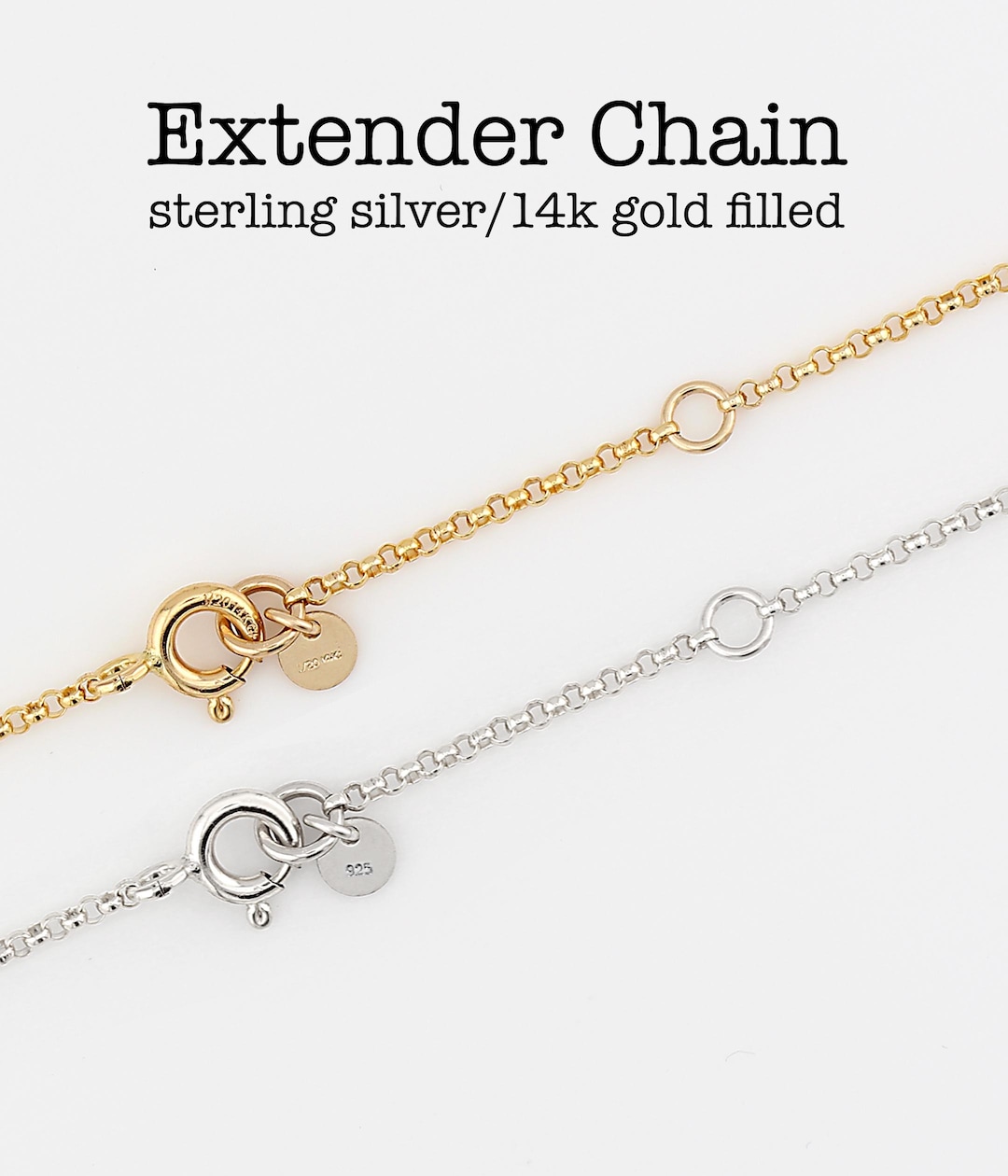 Bracelet Extender in Sterling Silver or 14k Gold Filled, Adjustable ...