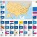 Flags of the 50 U.S. states Wall Map Poster 36x24 | Etsy