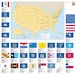 Flags of the 50 U.S. States Wall Map Poster 36x24 Rolled Paper or ...