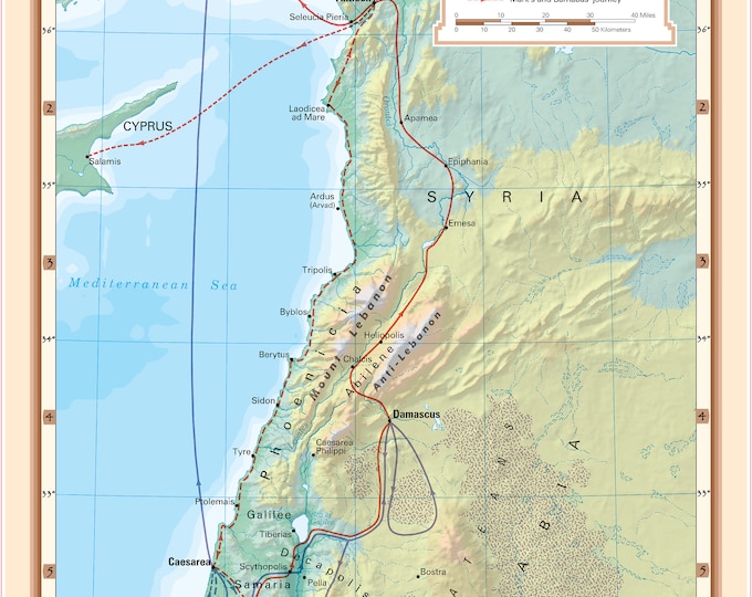 Journeys of the Apostles Bible Wall Map Poster - Etsy