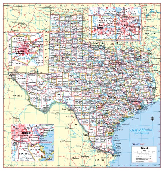 Large Printable Texas Map