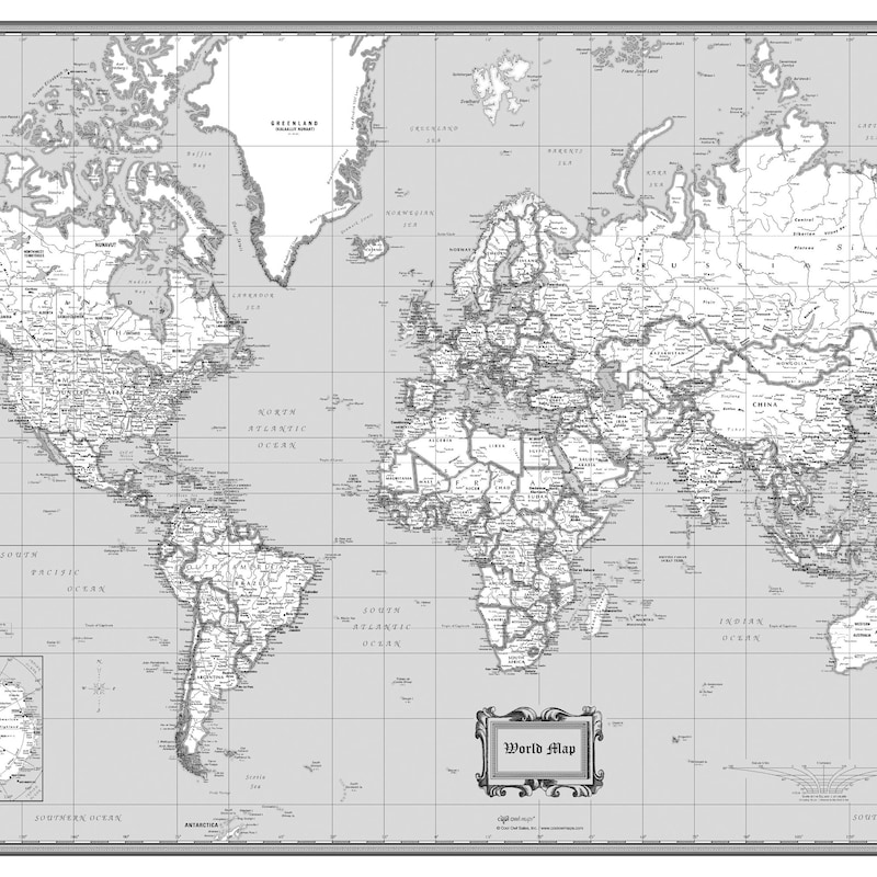 Laminated Wall Map World - Etsy