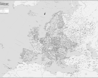 Europe Continent Map Wall Poster | Etsy
