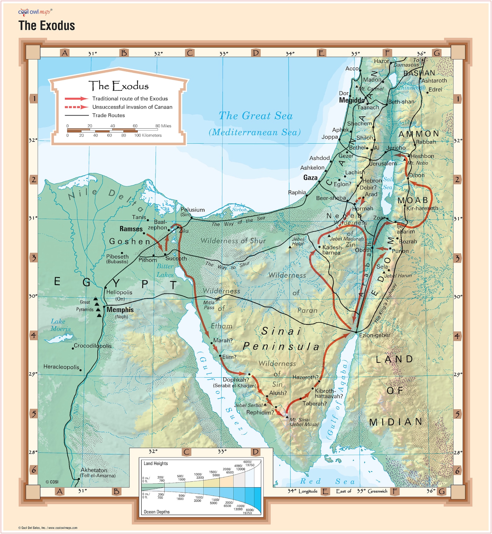 The Exodus Wall Map Bible Poster - Etsy