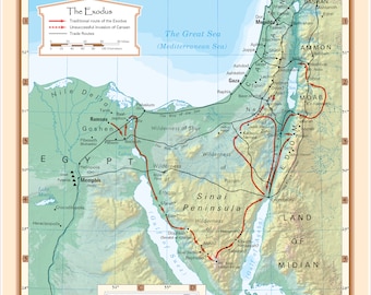 Moses Midian Map Moses Exodus Bible Mapping Bible Exodus