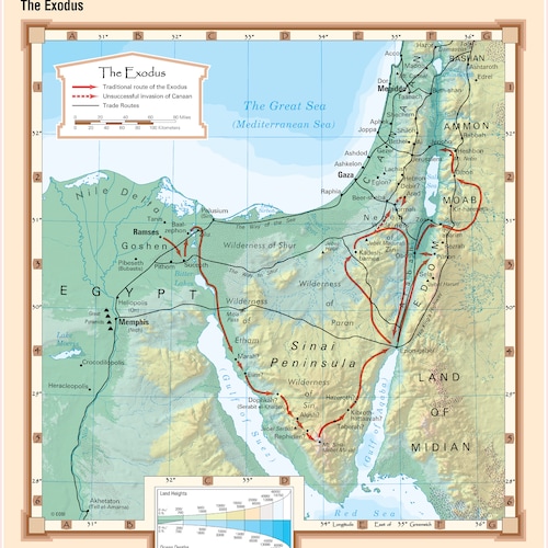 The Exodus Wall Map Bible Poster - Etsy