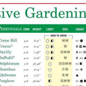 Gardening Guides Poster for Edible Plants, Herbs, Flowers, Trees ...