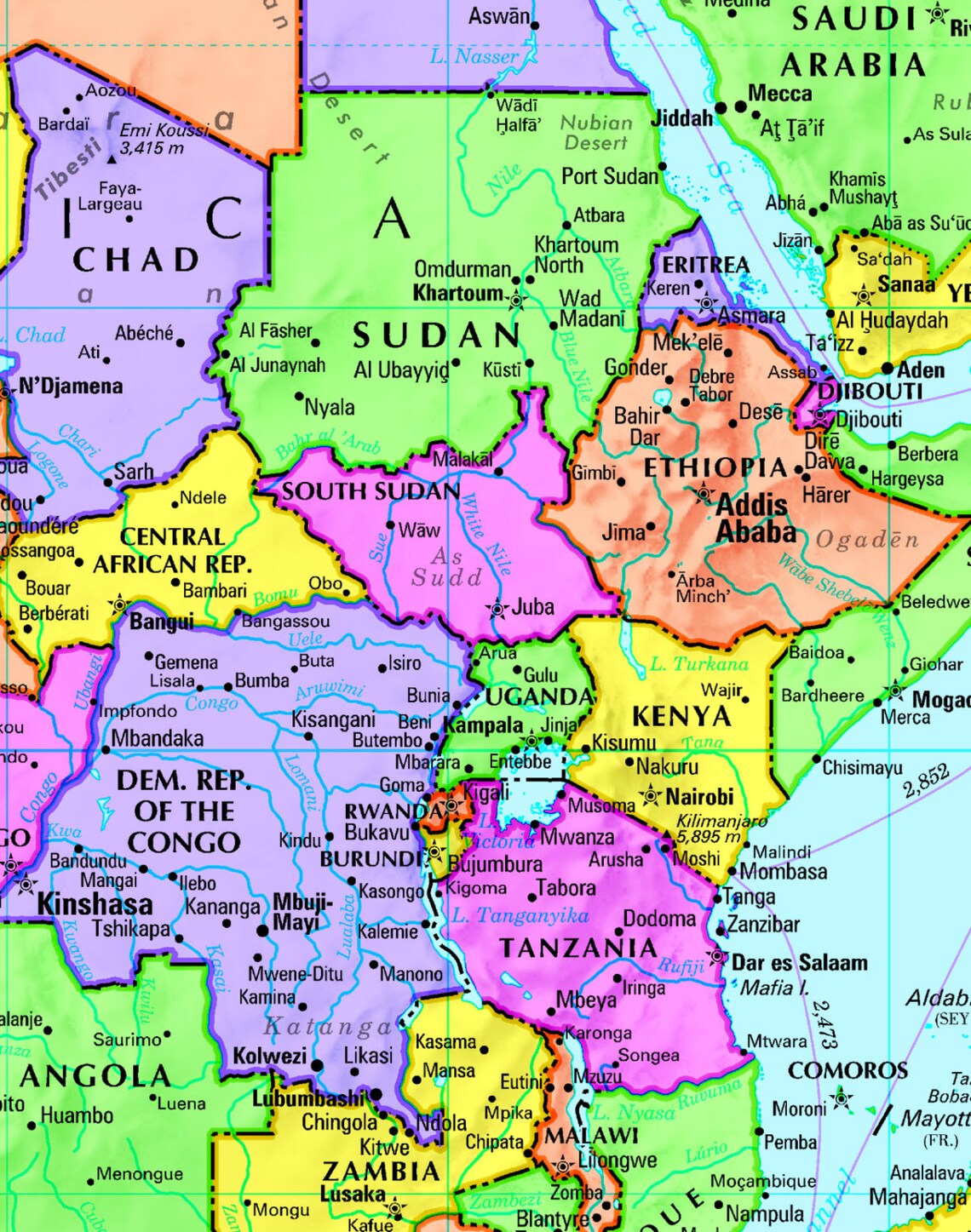 WORLD Wall Map Poster Rolled Paper or Laminated - Etsy