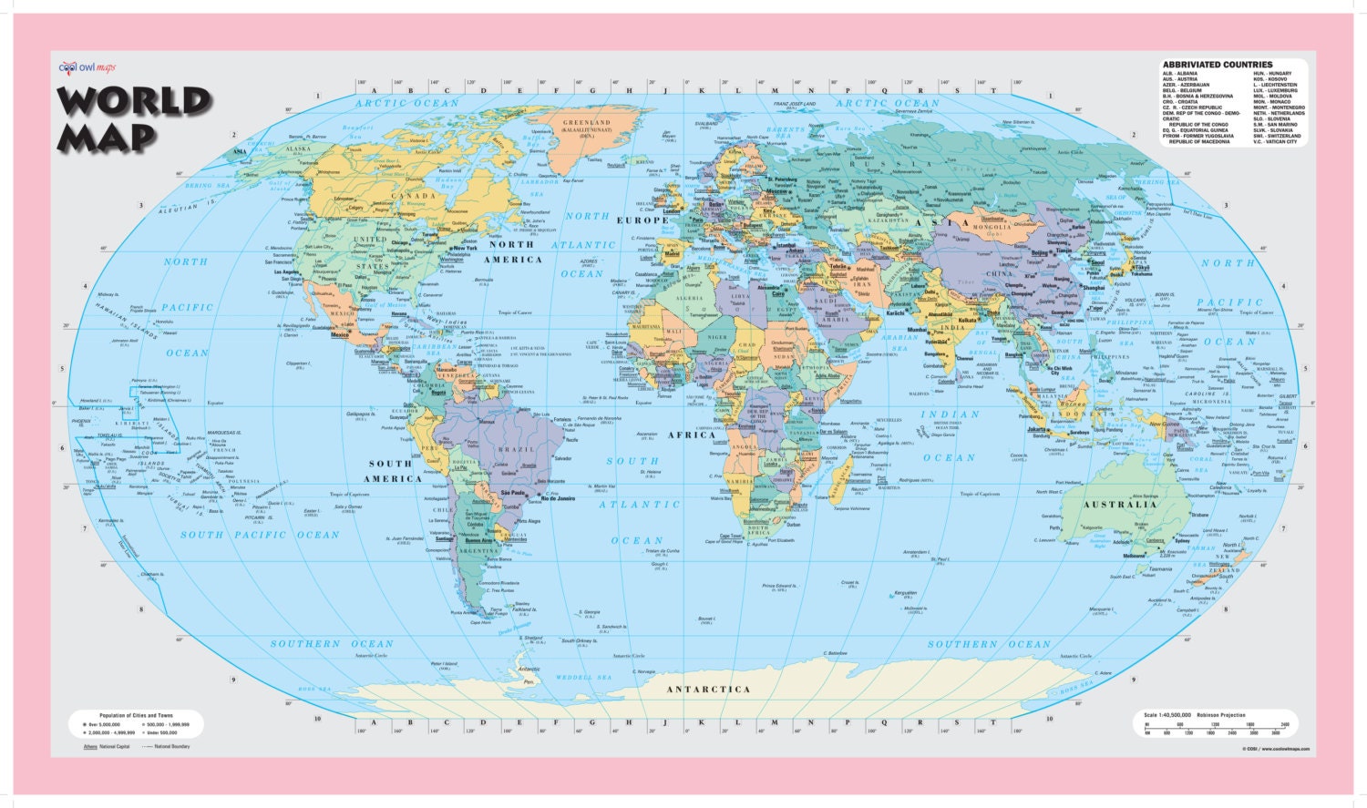 Robinson Projection The Robinson Projection – Robinson Map Library