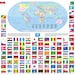 Flags of the World Wall Map Poster W36"xh24" Multi-color Rolled Paper ...