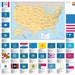 Flags of the 50 U.S. States Wall Map Poster 36x24 Rolled Paper or ...