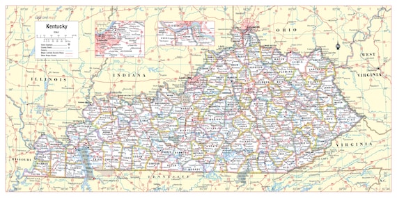 Detailed Map Of Kentucky Wilderness Road Heritage Highway Map