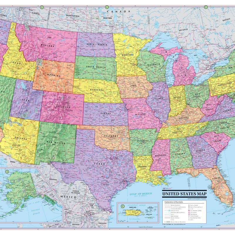 Usa Map Poster - Etsy