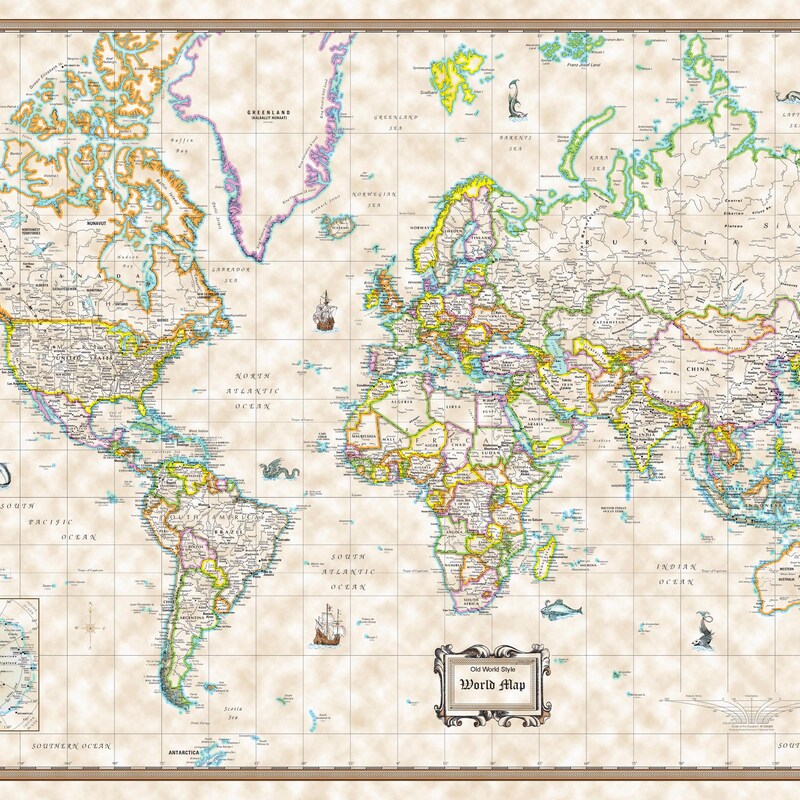 Atlas World 3d - Etsy