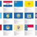 Flags of the 50 U.S. States Wall Map Poster 36"x24" Rolled Paper or ...