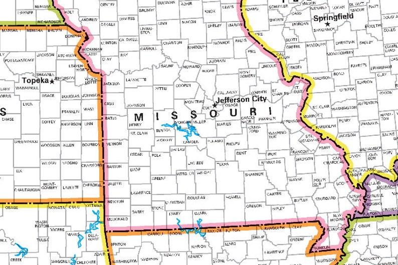 USA County Wall Map Color Poster - 36"x24" Rolled Paper or Laminated - Etsy