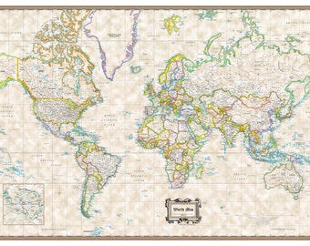 Executive World Map | Etsy