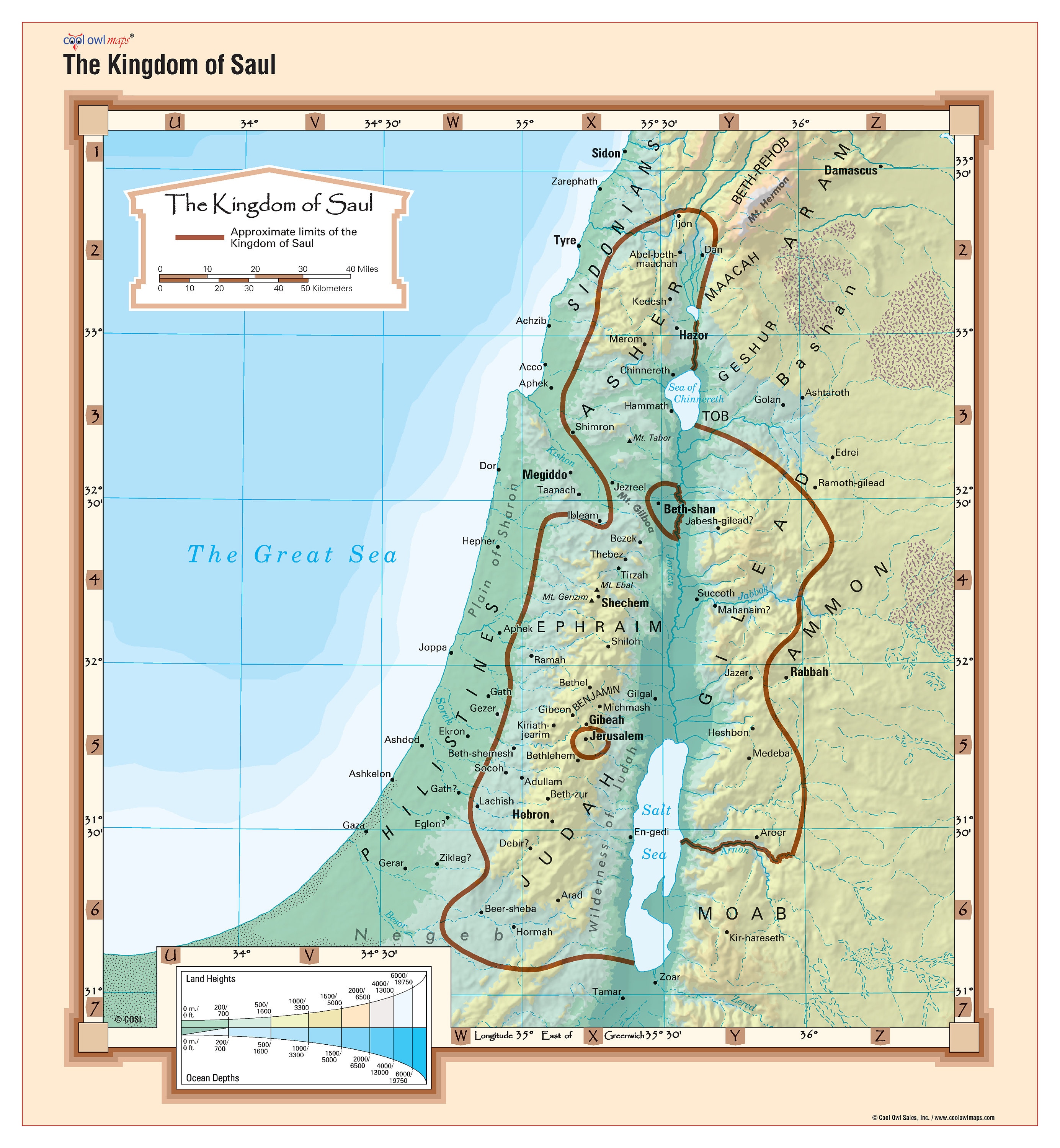 The Kingdom of Saul Wall Map Bible Poster - Etsy