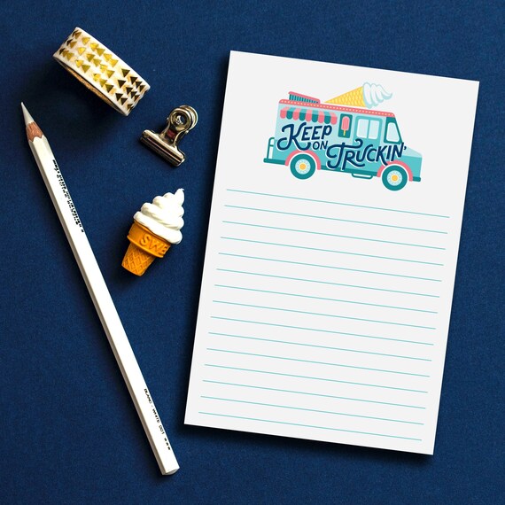Ice Cream Truck Notepad - Etsy